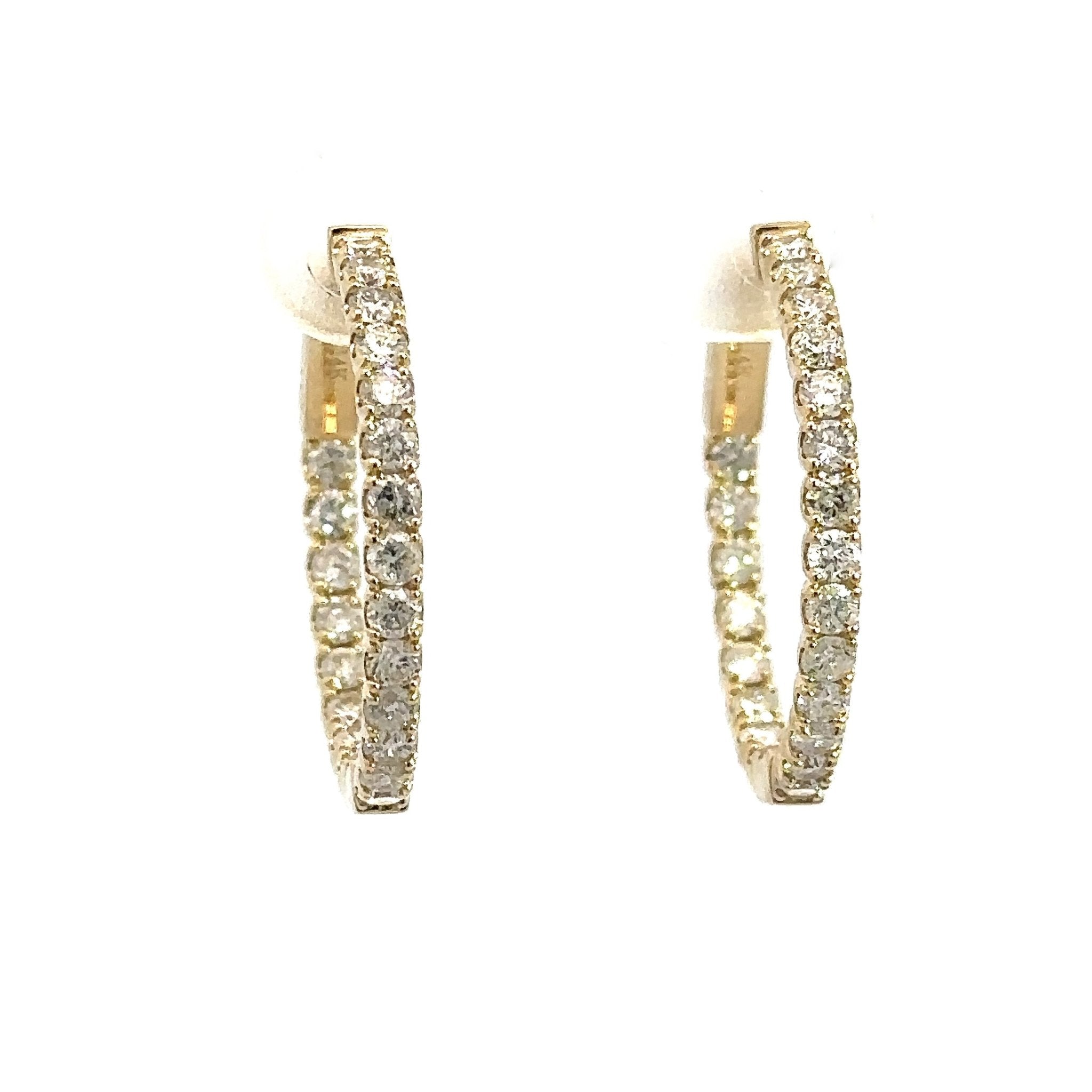 2.10CT Diamond Inside-Out Hoop Earrings, 1" inch – KFK, Inc.